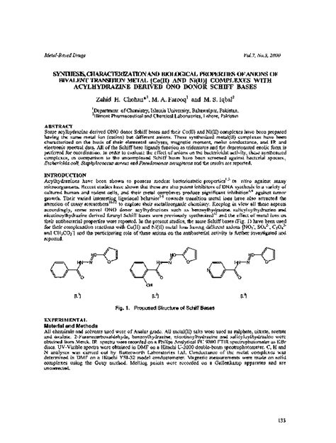 Pdf Synthesis Characterization And Biological Properties Of Cobalt