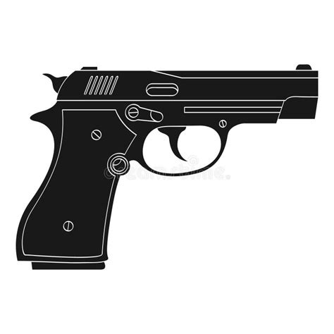 枪象 手枪和手枪武器左轮手枪射击标志 平面 向量例证 插画 包括有 左轮手枪 射击 罪行 向量 79786812