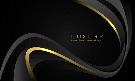 Abstract Black Curve Gold Line Ribbon Luxury Design Modern Creative