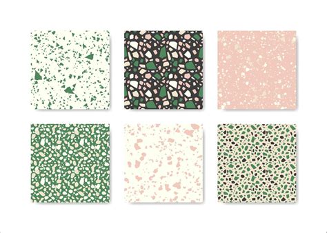 Set Of Terrazzo Seamless Patterns Terrazzo Floor Pattern Terrazzo Seamless Pattern Collection