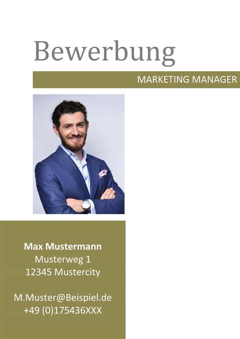 Bewerbungsvorlage Deckblatt