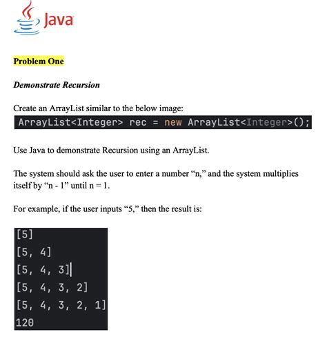 Solved Problem Onedemonstrate Recursioncreate An Arraylist