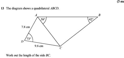 [get Answer] 13 The Diagram Shows A Quadrilateral Abcd 7 8 Cm A 58° 73° D 9 6 Cm C Work Out The