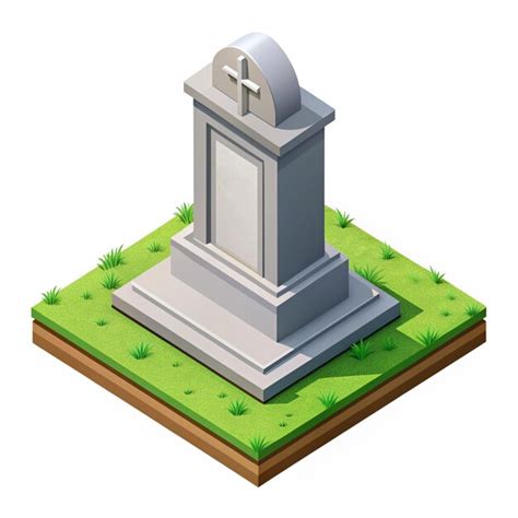 Isometric Tombstone 3d Vector Design Premium Ai Generated Image
