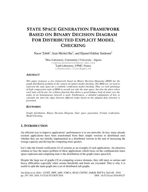 Pdf State Space Generation Framework Based On Binary Decision Diagram For Distributed Explicit