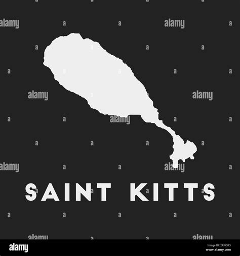 Saint Kitts Icon Island Map On Dark Background Stylish Saint Kitts