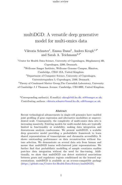 Pdf Multidgd A Versatile Deep Generative Model For Multi Omics Data