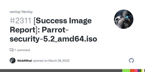 Success Image Report Parrot Security 52amd64iso · Issue 2311