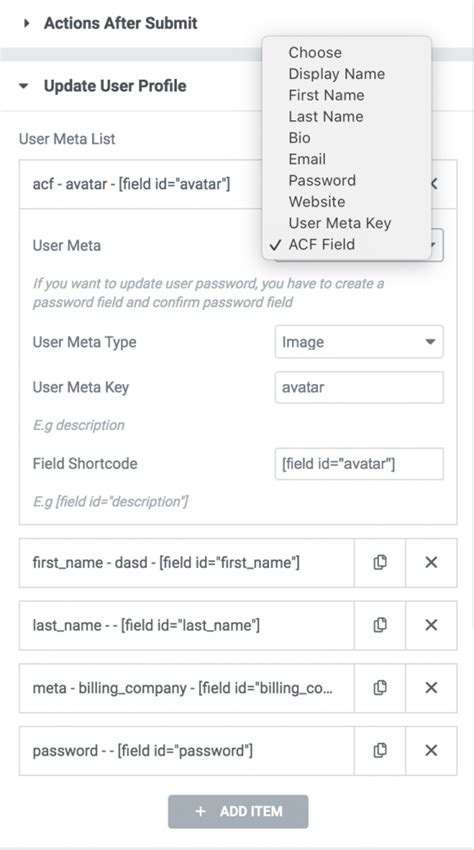 Update User Profile Pafe