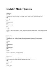 CSC Module C Mastery Exercise Docx Module Mastery Exercise Question Pts What