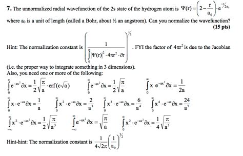 The Unnormalized Radial Wavefunction Of The 2s State