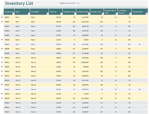New Design Inventory List Template Excel Word Templates Riset