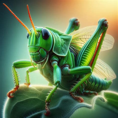 Premium Photo Green Grasshopper Macro Insect Photography