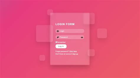 Glassmorphism Login Form Using Html Css And Javascript Animated Login