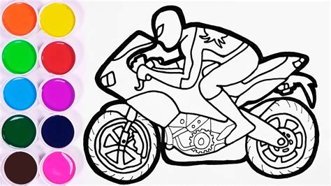 Dibujos Para Colorear Hombre Arana En Moto