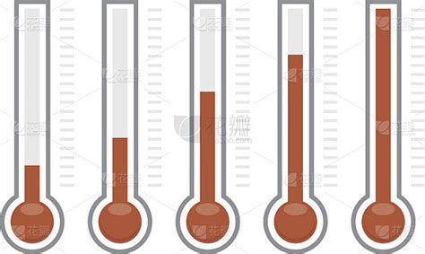 不同级别的矢量温度计，捐款筹款或慈善目标