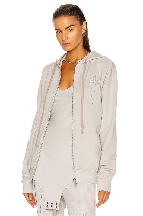 Rick Owens X Champion Jasons Hoodie In Oyster Fwrd