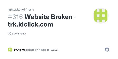 website broken · issue 316 · lightswitch05 hosts · github