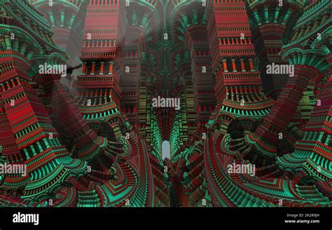 Abstract Computer Generated Fractal Design 3d Aliens Illustration Of A