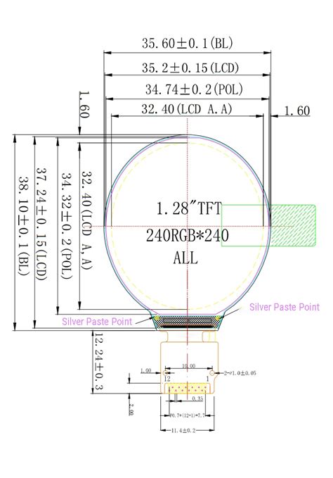 1 28 Inch Round Lcd Module Gc9a01 240x240 Lcd Display Er Dis12824l