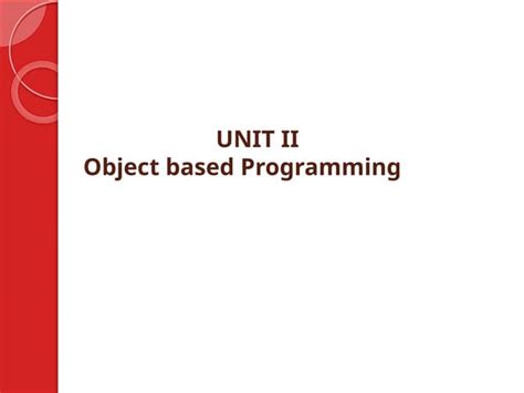 Introduction To Object Oriented Programming Basics Ppt