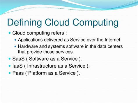 Ppt Abstract Defining Cloud Computing Classes Of Utility Computing Cloud Computing Economics