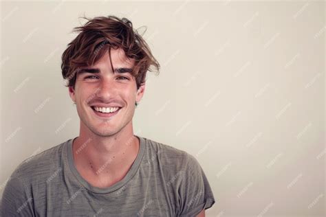Happy Casual Man Smiling Isolated Over A White Background Premium Ai Generated Image