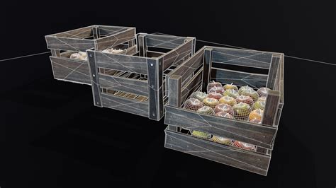 Old Used Medieval Apple Crates 3d Model By Clockworkcreations