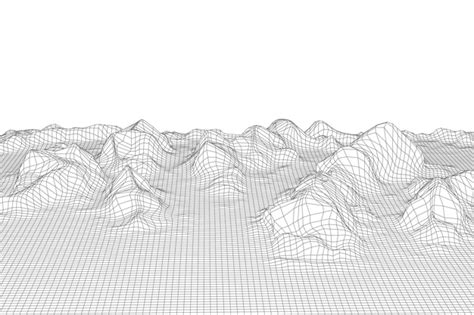 Premium Vector Abstract Vector Wireframe Landscape