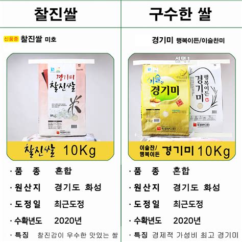 쌀 고르는 방법 맛있는 집밥은 맛있는쌀 부터 햇쌀가게 행복의 시작은 집밥 수향미 백진주 경기미 햅쌀로~