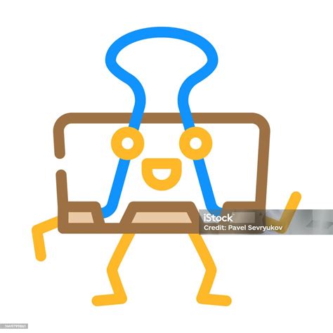바인더 클립 학교 캐릭터 컬러 아이콘 벡터 일러스트 레이 션 계산기에 대한 스톡 벡터 아트 및 기타 이미지 계산기 교육