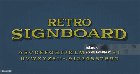 복고풍 간판 알파벳 글꼴 3d 효과 빈티지 문자와 숫자 개척시대의 서부에 대한 스톡 벡터 아트 및 기타 이미지 개척시대의