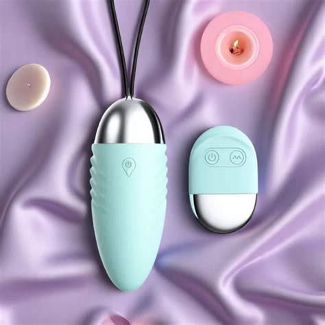 Sky Blue Rechargeable Silicone Egg Massager Vibrator 9 Modes 3 Inch