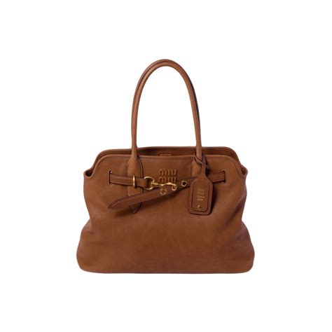 미우 미우 아벙츄어 나파 레더백 오크 Miu Miu Kream