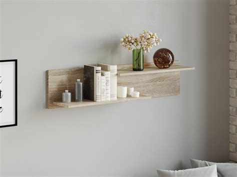 Полиця для книг Ft 4 подвійна настінна с ДСП Дуб сонома • Краща ціна в Києві Україні • Купити в