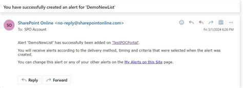Understanding Alert Feature In Sharepoint List