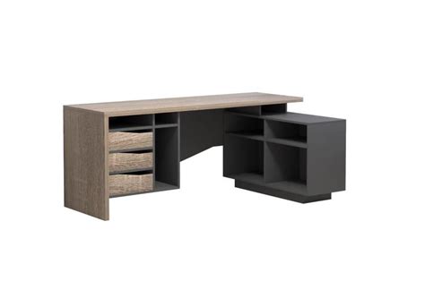 ᐉ Стол компьютерный Intarsio Connect 2 угловой с 3 ящиками Дуб сонома трюфель Антрацитовый