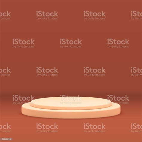 베이지색 원 장면 수준 계단 광고 연단 디스플레이 제품 프레젠테이션 3d 디자인 벡터 3차원 형태에 대한 스톡 벡터 아트 및 기타 이미지 3차원 형태 갈색 건설