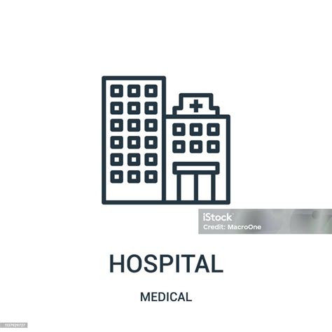 Ilustración De Vector De Icono De Hospital De La Colección Médica Ilustración De Vector De