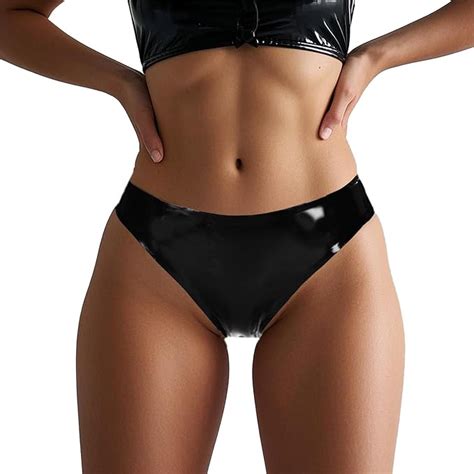 Black Latex Women Thongs — Latexifer