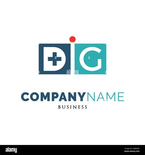 Initial Letter Dig Medical Cross Plus Icon Logo Design Template Stock
