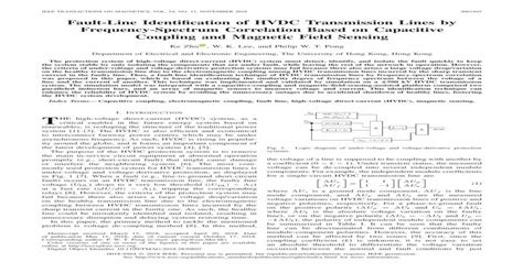 Pdf Fault Line Identification Of Hvdc Transmission Lines By Ppong