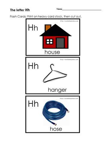 The Letter H Coloring Pictures Worksheets