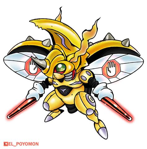 El Poyomon Tentomon Digimon Original Absurdres Highres Armor Bug