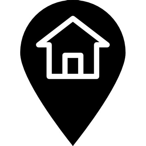 A Black And White Map Pointer With A House