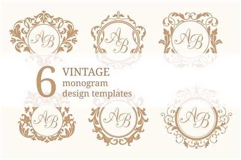 Vintage Monogram Design Templates ~ Logo Templates On Creative Market