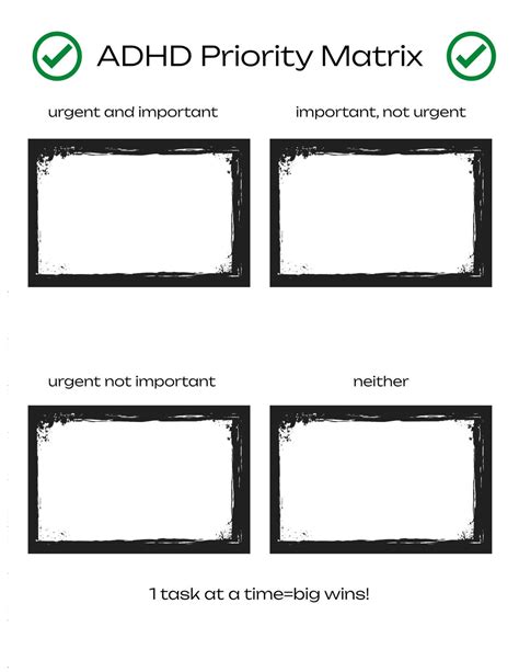 Adhd Friendly Priority Matrix For Task Management Digital Download Pdf