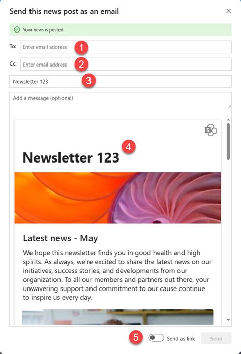How To Send Sharepoint News Post Via Email Modern Workplacesite