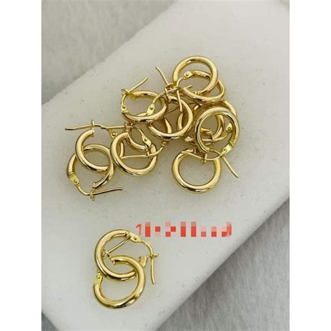 Cod 18k Loop Earing Pawnable Shopee Philippines
