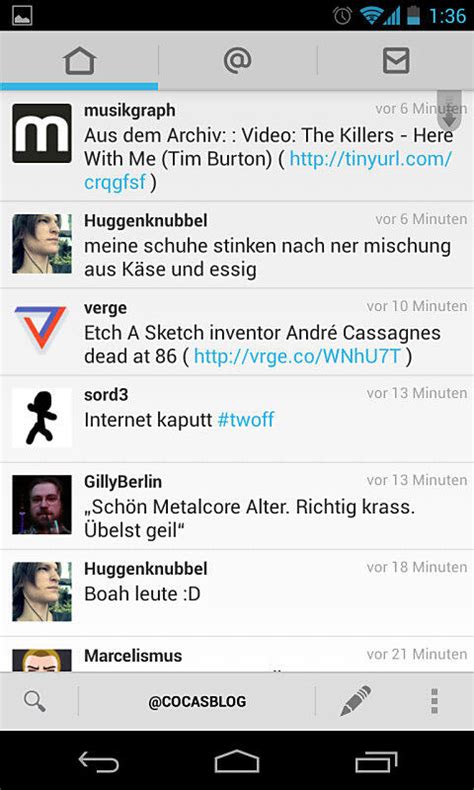 Robird Für Android Weiterer Twitter Client Im Holo Design